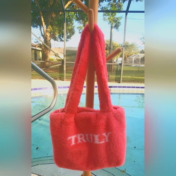 TRULY | Bags | Super Soft Truly Pink Furry Shoulder Bag Vegan Not Real ...